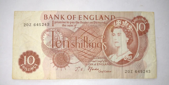 BANK OF ENGLAND 10 Shilling Note J.s. Fforde Circulated £4.99 - PicClick UK