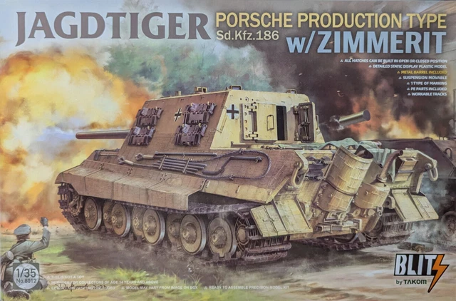 TAKOM 8012 - 1:35 Jagdtiger Sd.Kfz. 186 Porsche Prod. w/Zimmerit Blitz by Takom EUR 47,50 ...