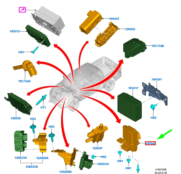 FORD RANGER T6 MK1 Smart Data Link Module JB3T-14F642-AG 2437919 NEW ...