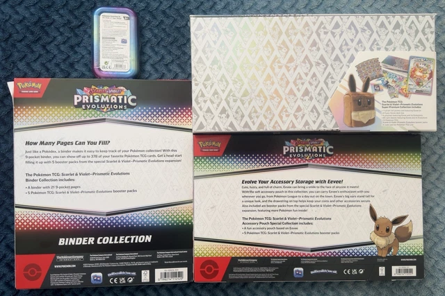 POKEMON PRISMATIC EVOLUTIONS Super Premium Collection, Pouch, Binder ...