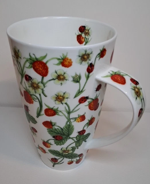 NEW DUNOON DOVEDALE Tall Mug Lady Bird & Wild Strawberries Jane Fern ...