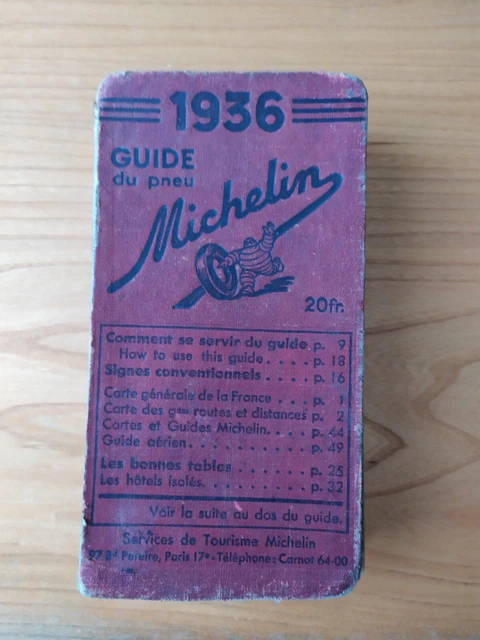 GUIDE ROUGE MICHELIN 1936 EUR 25,00 - PicClick FR