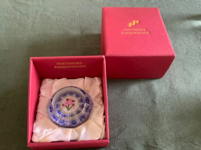 RARE GENUINE PERTHSHIRE Paperweight Limited Edition Millefiori Flower ...