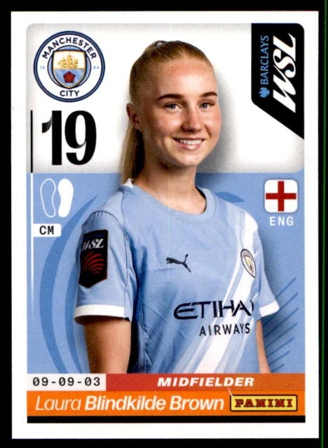 PANINI WSL 2026 Sticker Laura Blindkilde Brown (Manchester City) No ...
