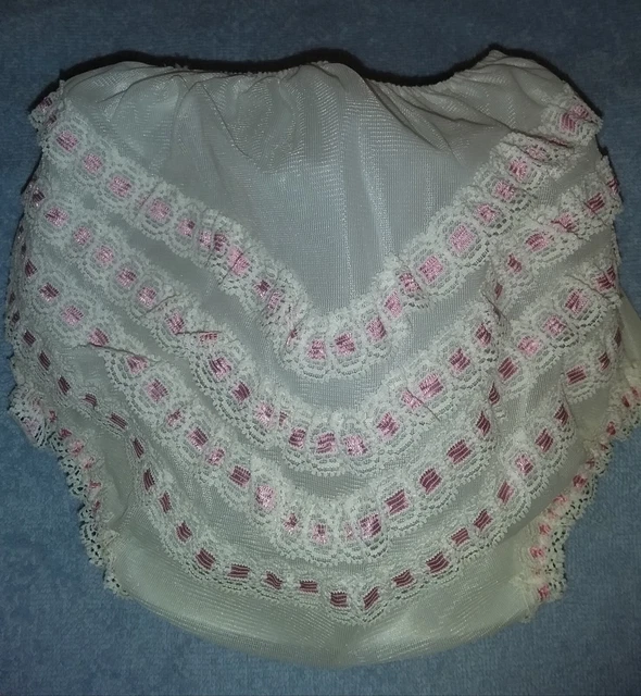 VTG KINTAL BABY Girl Frilly Lace Lined Rubber Pants Vinyl Plastic ...