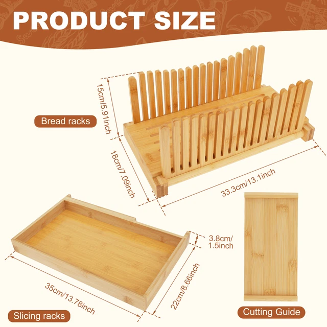 Homemade Bread Guide Bamboo Bread Slicer Guide - Adjustable Thickness ...