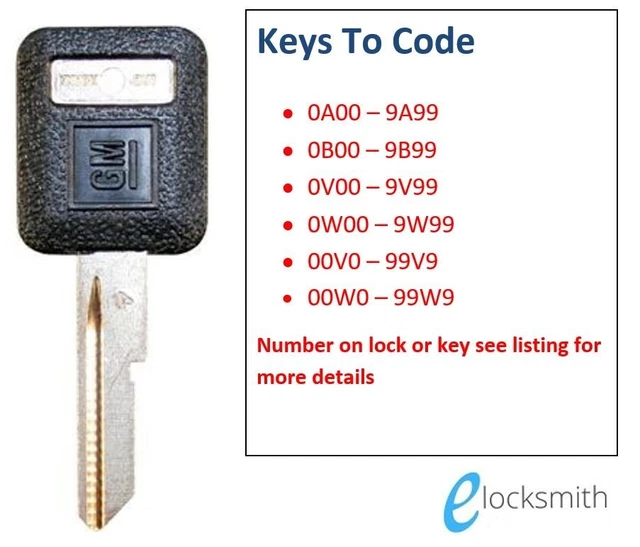KEY CUT TO code number for GM HOLDEN HQ HJ HX and TORANA LJ LH LX ...