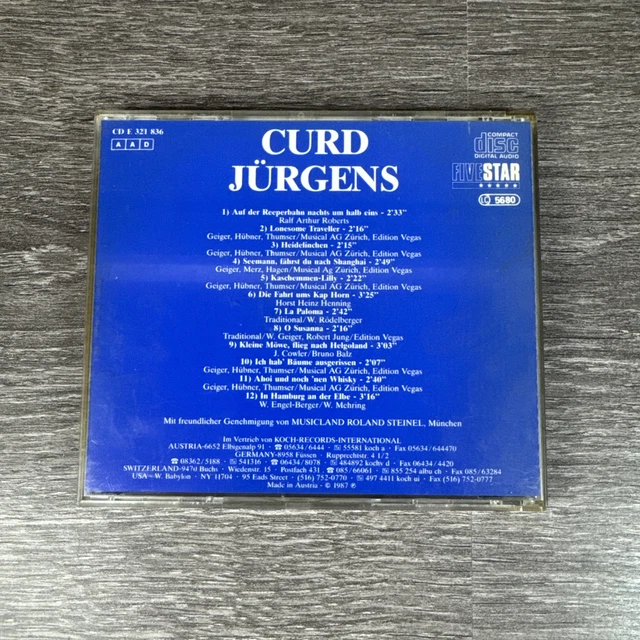 AUF DER REEPERBAHN nachts um halb eins – Curd Jürgens | CD EUR 7,99 ...