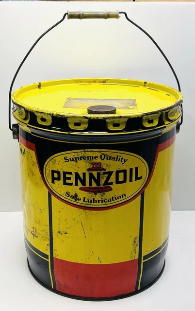 VINTAGE PENNZOIL 5 Gallon Metal Oil Can Grease Empty $91.13 - PicClick CA