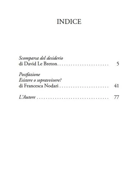 DAVID LE BRETON Francesca Nodari Scomparsa del desiderio (Poche) EUR 19 ...