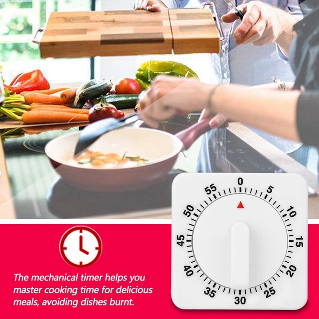 PORTABLE 60 MINUTES Count Down Mechanical Timer Baking Kitchen Cooking ...