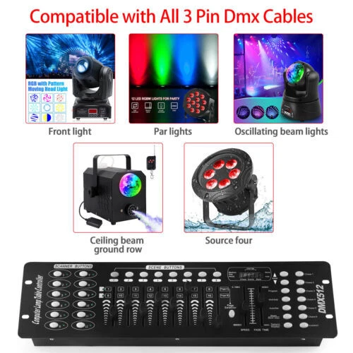 DMX512 CONTROLLER 192CH & 40CH Control Console For DJ Disco Party Stage ...