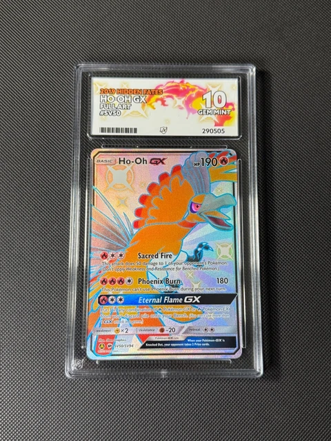 ACE 10 HO-OH Gx SV50/SV94 Pokémon Card Hidden Fates Full Art GEM MINT £ ...