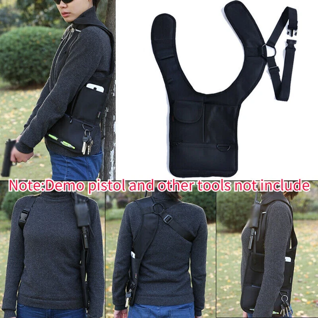 TACTICAL UNDERARM CONCEALED Shoulder Pistol Gun Holster Pouch Storage ...