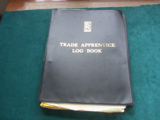 ROLLS ROYCE TRADE Apprentice Log Book School Course Notes Rolls Royce ...