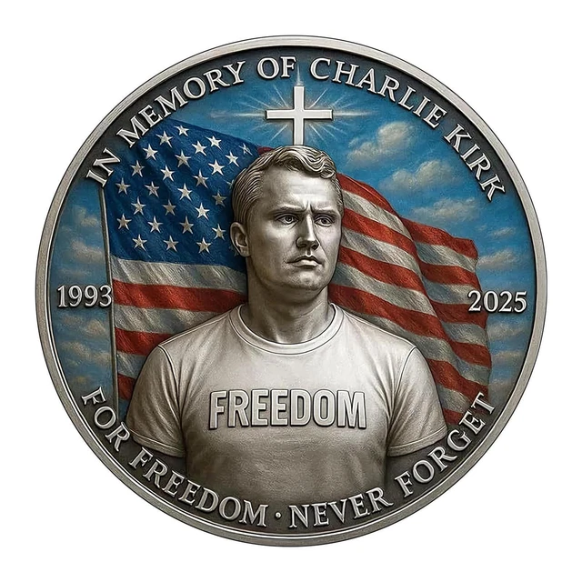 1PC CHARLIE KIRK Memorial Coin for Charlie's Fans Young Hero of US 1993 ...