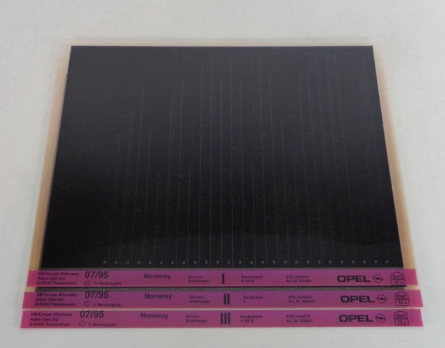 MICROFICHE MANUALE OFFICINA/MANUALE Officina Opel Monterey Stand 07/ ...