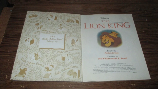 DISNEY'S THE LION King (1994. A Little Golden Book) $9.99 - PicClick CA