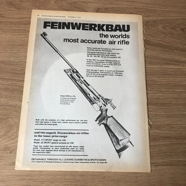 (ST/PGUN84) ADVERT 11X8& FeinwerkBau - The World's Most Accurate Air ...