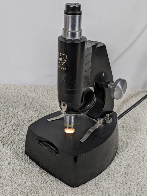 AMERICAN OPTICAL SPENCER Microscope Vintage Black AO Scholars Model 78 ...