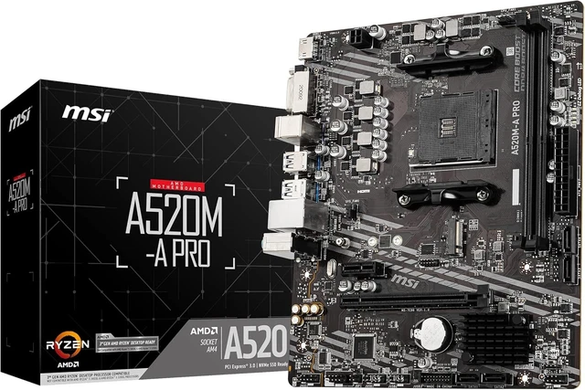 MSI A520M-A PRO Motherboard mATX - Supports AMD Ryzen 3rd Gen ...