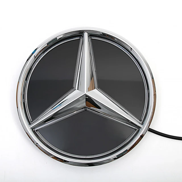 FRONT GRILL LED Star Emblem Silver Badge For Mercedes Benz 2015-2019 ...