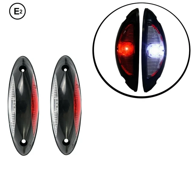 2X FEUX DE Gabarit Latéral LED Rouge Blanc 12-24V Camion Caravane ...