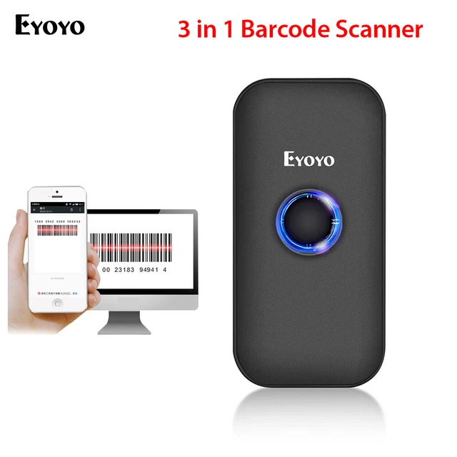 EYOYO MINI CCD 1D Bluetooth Barcode Scanner Compatible with iPad iPhone ...