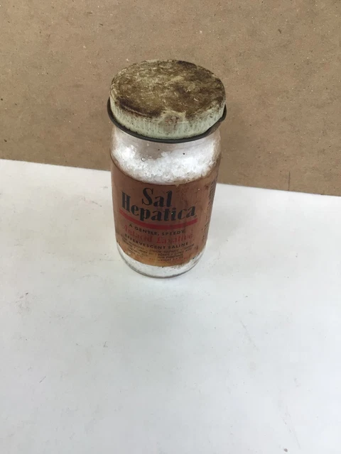 SAL HEPATICA ANTACID Laxative 2.4 Oz.Clear Bottle w/Paper Label and ...