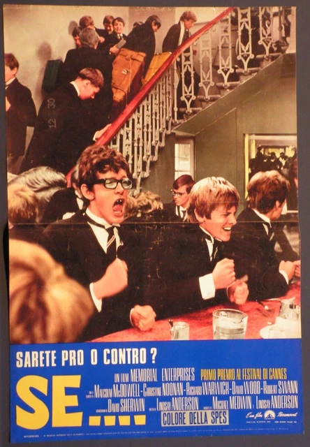 FOTOBUSTA SARETE PRO O CONTRO? SE..1°ED.IT.1969 RARA MALCOLM MCDOWELL ...