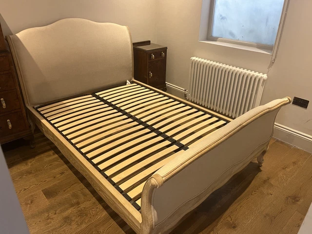 LOAF COCO FRENCH style bed, hand carved oak, gently curved headboard ...