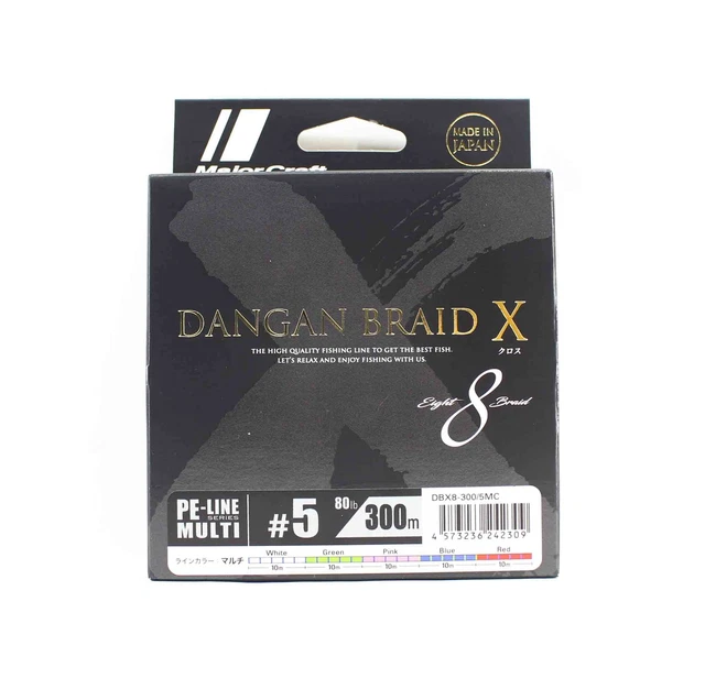 MAJOR CRAFT DANGAN Braid X Ligne X8 300m P.E 5 Multi DBX8-300/5MC (2309 ...