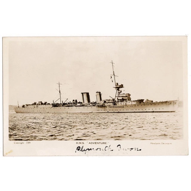 HMS ADVENTURE (1924) Minelaying Cruise Royal Navy RP Postcard Postally ...