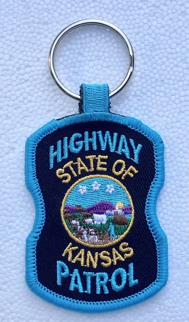 KANSAS HIGHWAY PATROL State Police Patch Keychain Authentic Rare Brand ...