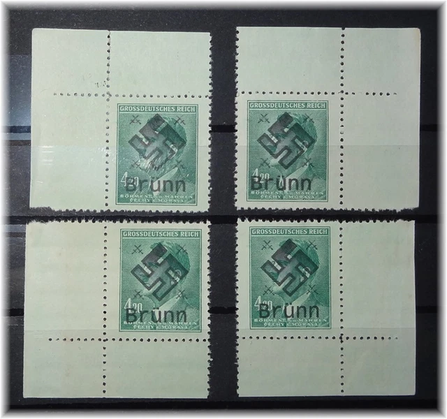 #7 3RD REICH WW2 German Occup. Böhmen&Mähren Adolf Hitler 142 CORNERS ...