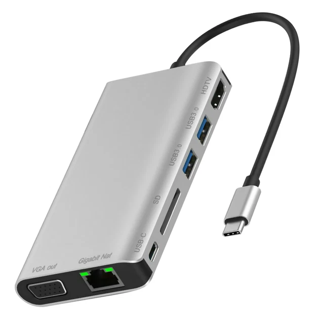USB-C TO TYPE-C USB3.0 HDMI 4K VGA RJ45 Adapter SD HUB Multi-function Dock G EUR 43,30 - PicClick FR