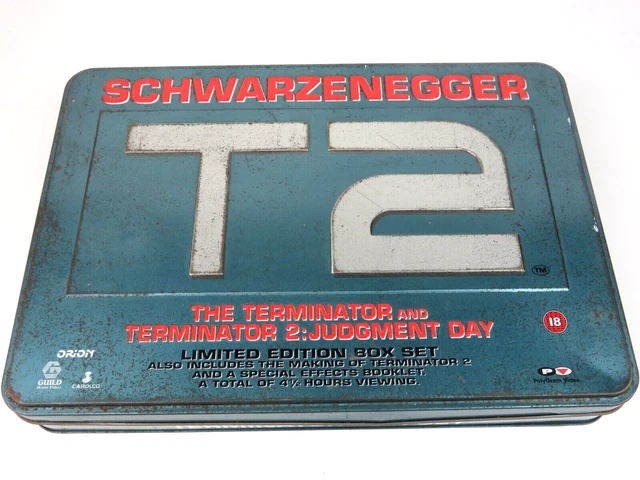 THE TERMINATOR T2 Special VHS Judgement Day Metal Box Set T1 & T2 Tapes ...