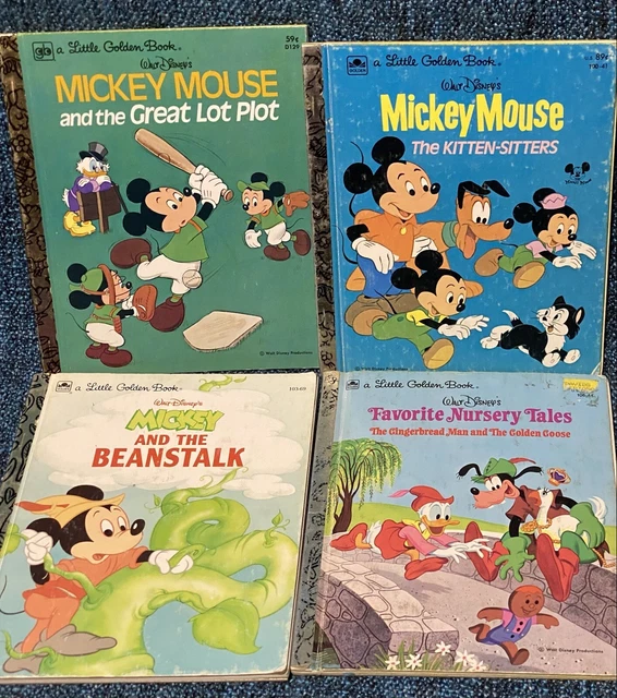 LOT OF 4 Disney Vintage Little Golden Books, Mickey Mouse 70s-80s ...