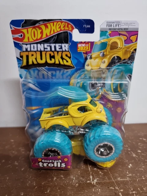 HOT WHEELS MONSTER Trucks Trolls. Yellow/Blue. NIB. AUSSIE SELLER ...