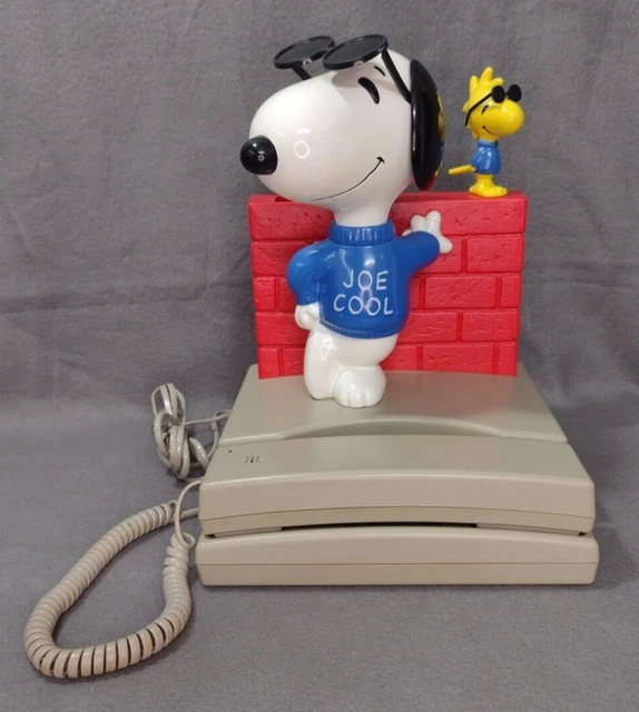 VTG PEANUTS SNOOPY Joe Cool & Woodstock Touch Tone/Rotary Phone Seika ...