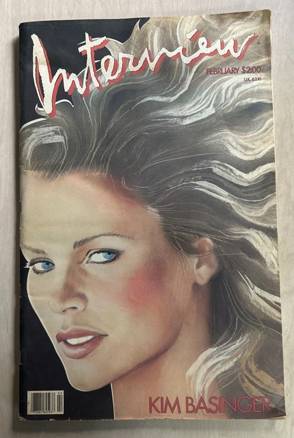 VINTAGE ANDY WARHOL'S Interview Magazine Kim Basinger Cover Feb 1986 ...