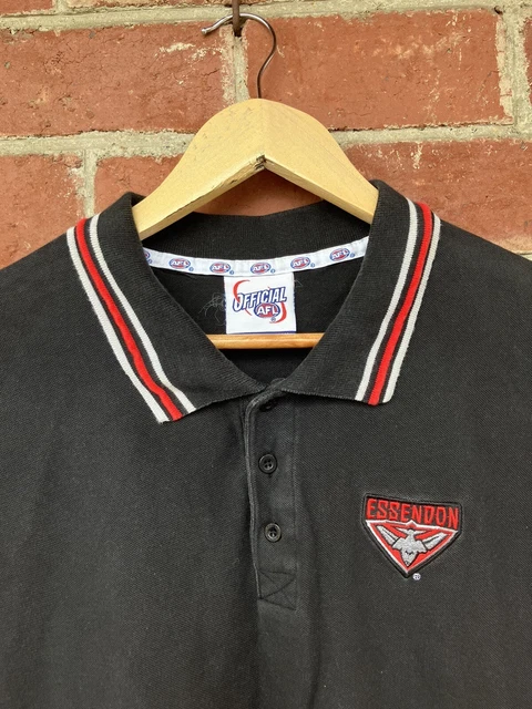 VINTAGE AFL ESSENDON BOMBERS Polo Shirt Official Footy XL Collared Top ...