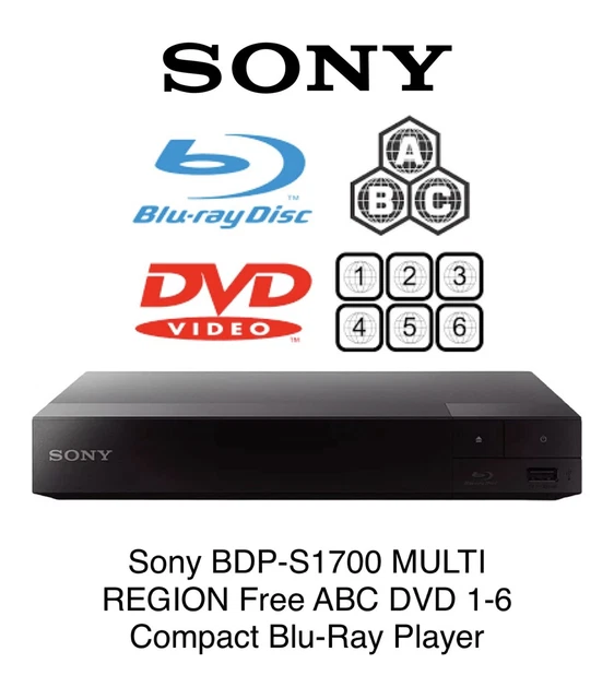 SONY BDP-S1700 MULTI REGION Free ABC DVD 1-6 Compact Blu-Ray Player £ ... SONY BDP-S1700 MULTI REGION Free ABC DVD 1-6 Compact Blu-Ray Player £ ...