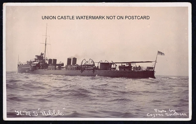 REAL PHOTO POSTCARD Royal Navy Destroyer Hms Ribble Built 1904 ...
