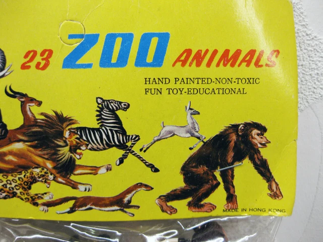 23 ZOO ANIMALS / Tiere / Vintage 70er / 1970er / Hongkong / Plastik ...