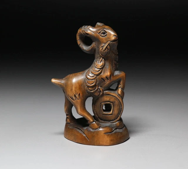 NETSUKE SHEEP ANTIQUE Japonais Buis vintage Ojime Edo Japon 8431 EUR ...