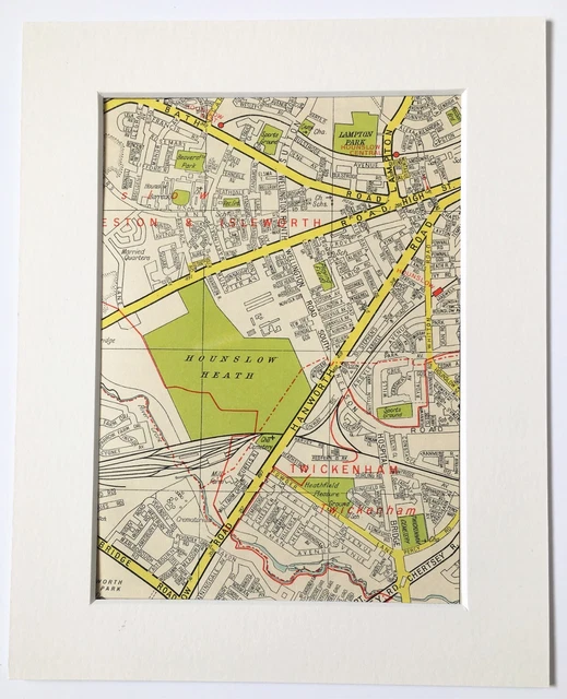 ANTIQUE 1960S LONDON Map - Mounted - TWICKENHAM, HOUNSLOW £9.99 ...