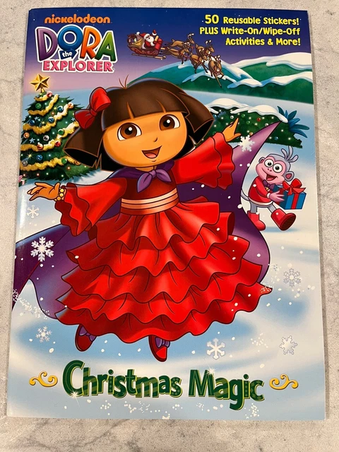 NEW DORA THE Explorer Christmas Sticker Magic Color Plus Foldout Area ...