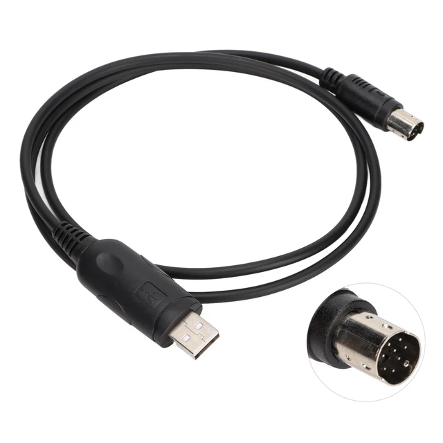 USB PROGRAMMING CABLE 8 Pin Mini DIN Plug For FT‑100D FT‑817 FT‑857 FT ...