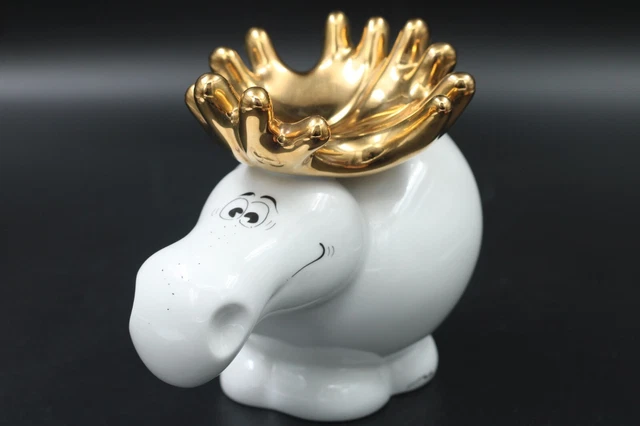 GOEBEL ADAM & Ziege Porzellan Spardose Ägyptische Elchkuh Elke weiß ...